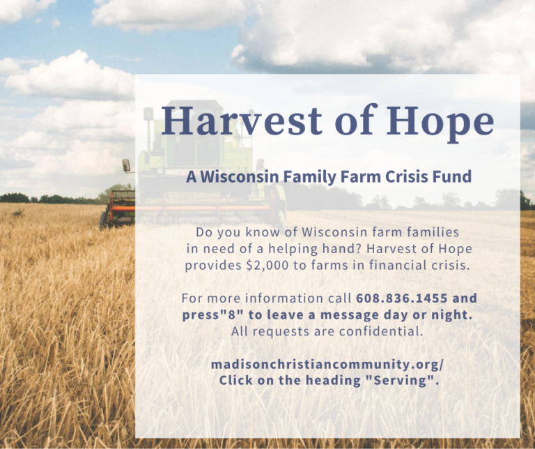 Harvest of Hope – Resource for WI Farmers in Need of a Helping Hand ...