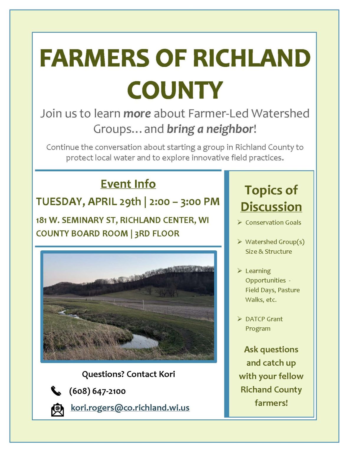 Farmers of Richland County – More Farmer-Led Watershed Groups ...